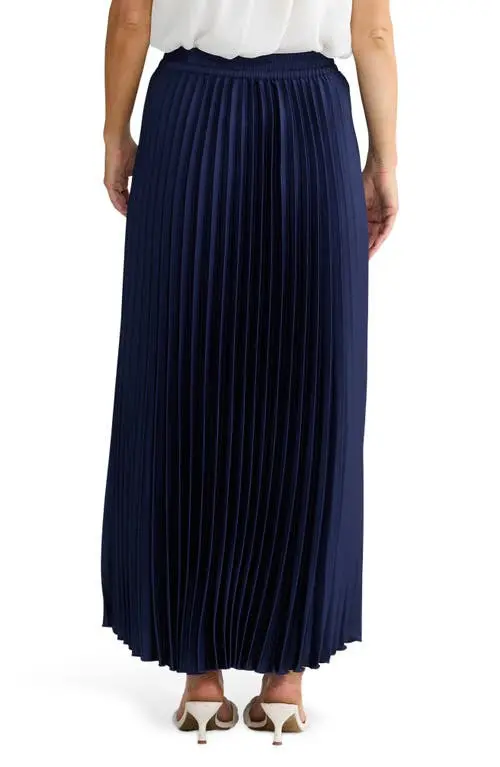 BRAVE+TRUE Pleated Maxi Skirt - Navy