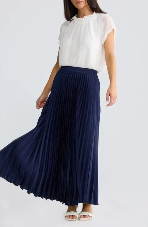 BRAVE+TRUE Pleated Maxi Skirt - Navy
