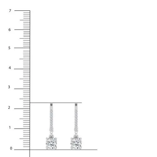 EVERLEE Round Lab Diamond Drop Hoop Earrings In 14k Gold - White Gold