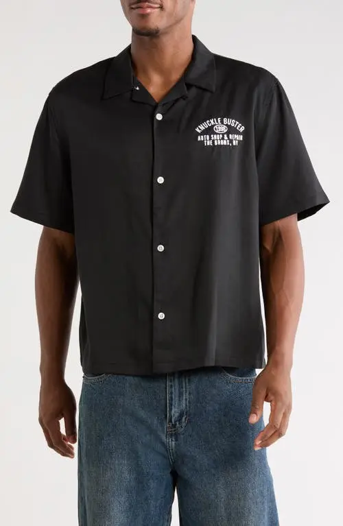 PACSUN Buster Short Sleeve Button-up Camp Shirt