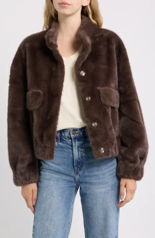 Deluc Badet Faux Fur Jacket - Chocolate