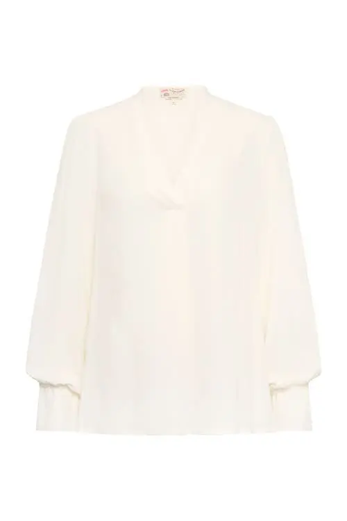 MAISON COMMON V-neck Blouse With Long Sleeves - Ecru