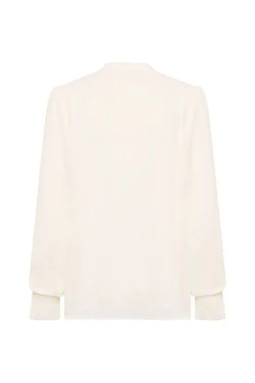 MAISON COMMON V-neck Blouse With Long Sleeves - Ecru