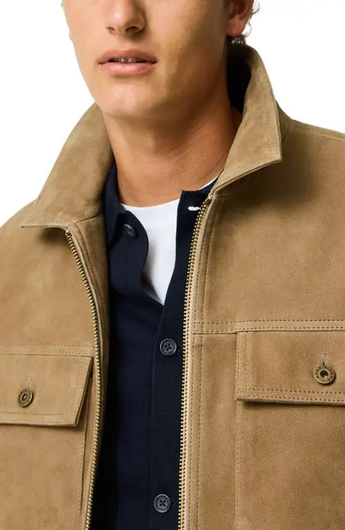 Rodd & Gunn Sueded Leather Jacket With Spread Collar