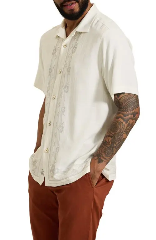 Tommy Bahama Isle Do Embroidered Silk Camp Shirt - Continental