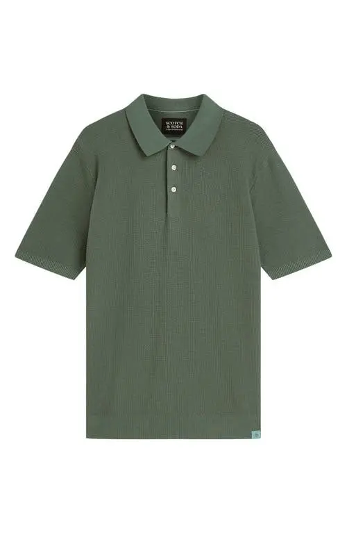 Scotch & Soda Regular Fit Structured Knit Cotton Polo