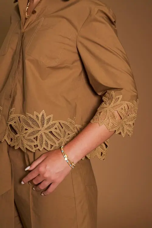 MAISON COMMON Embroidered Cotton Blouse With Patch Pockets