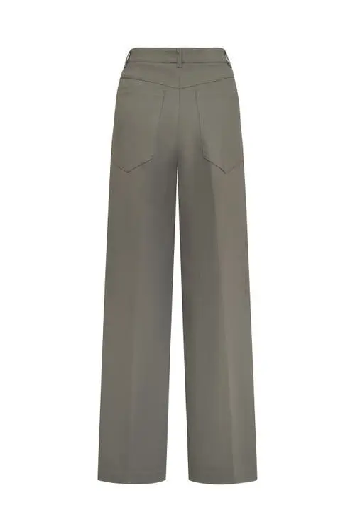 MAISON COMMON Cotton Stretch Wide Leg Trousers