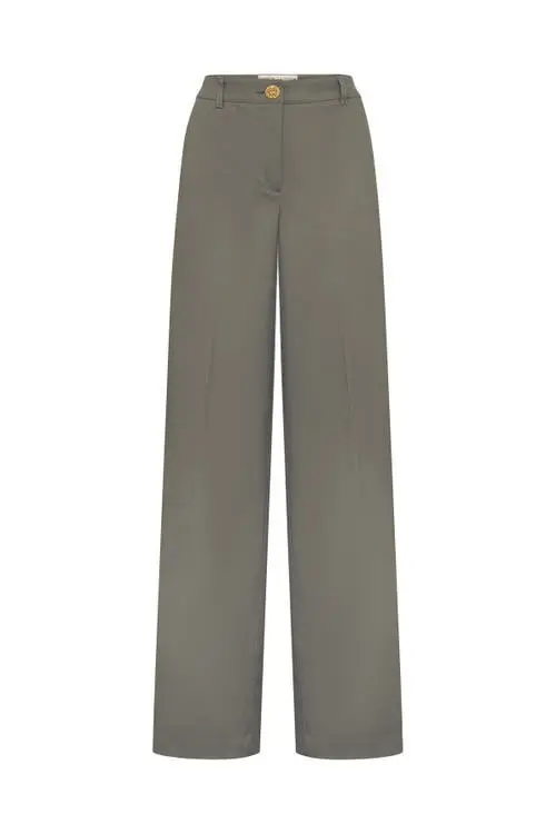 MAISON COMMON Cotton Stretch Wide Leg Trousers