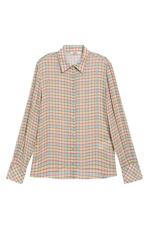 SIEDRES Lottie Check Crepe Button-up Shirt