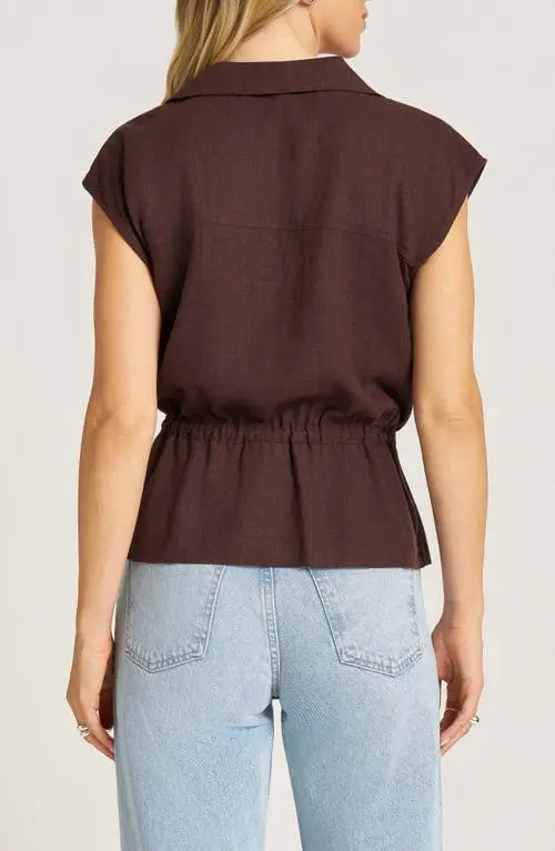 Matty M. Marani Utility Top With Zip Closure And Drawstring Waist
