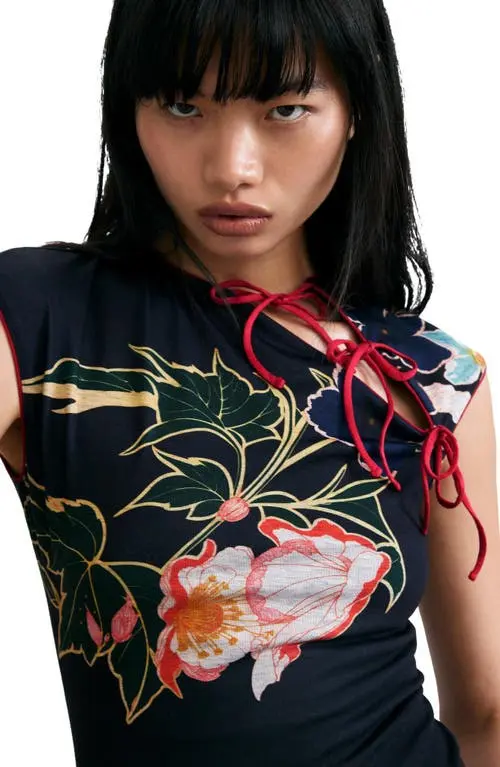 Desigual Floral Handkerchief Hem Jersey Dress
