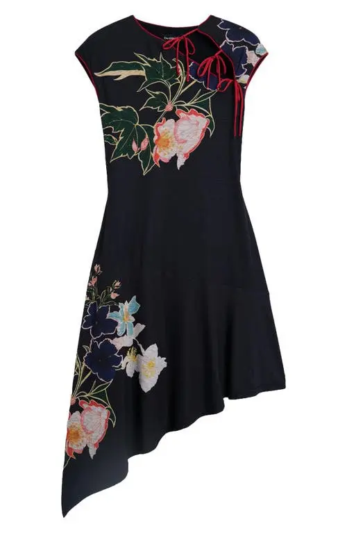 Desigual Floral Handkerchief Hem Jersey Dress