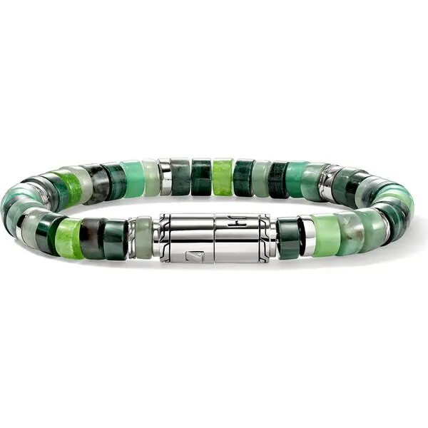 John Hardy Heishi Sterling Stone Bracelet