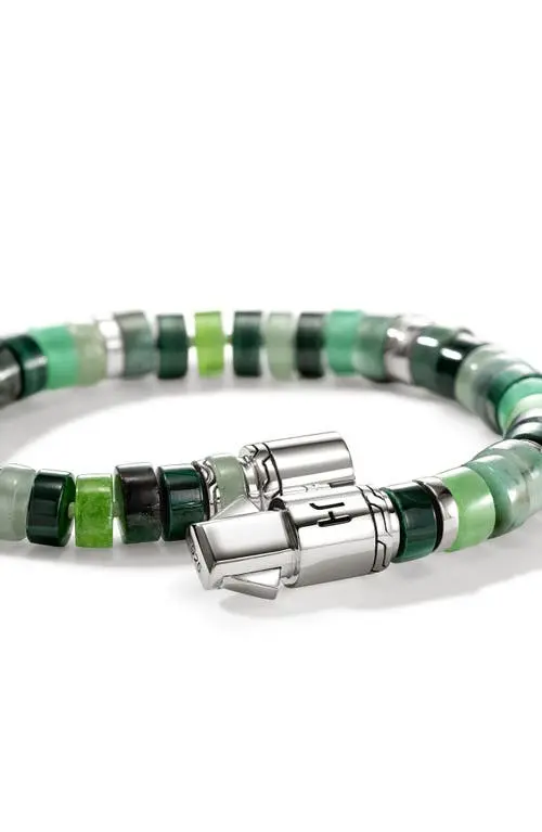 John Hardy Heishi Sterling Stone Bracelet