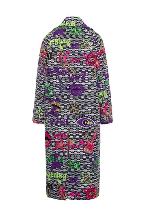 MAISON COMMON Long Tweed Jacquard Coat