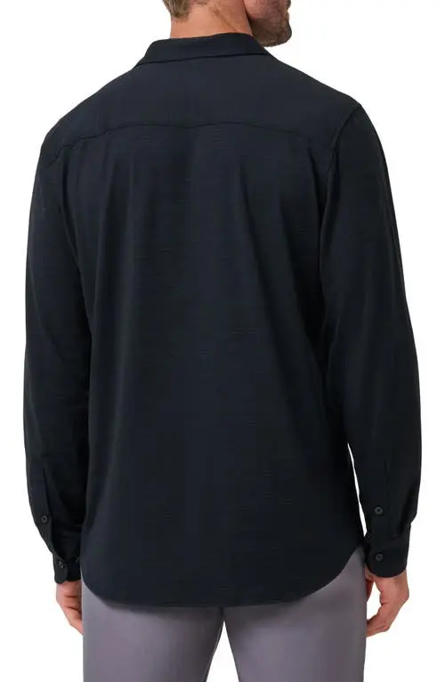 Travis Mathew The Heather Knit Button-up Shirt - Black