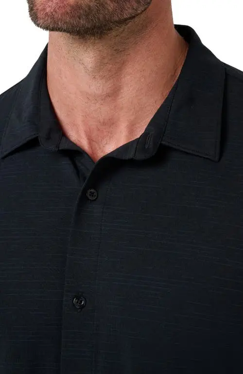 Travis Mathew The Heather Knit Button-up Shirt - Black