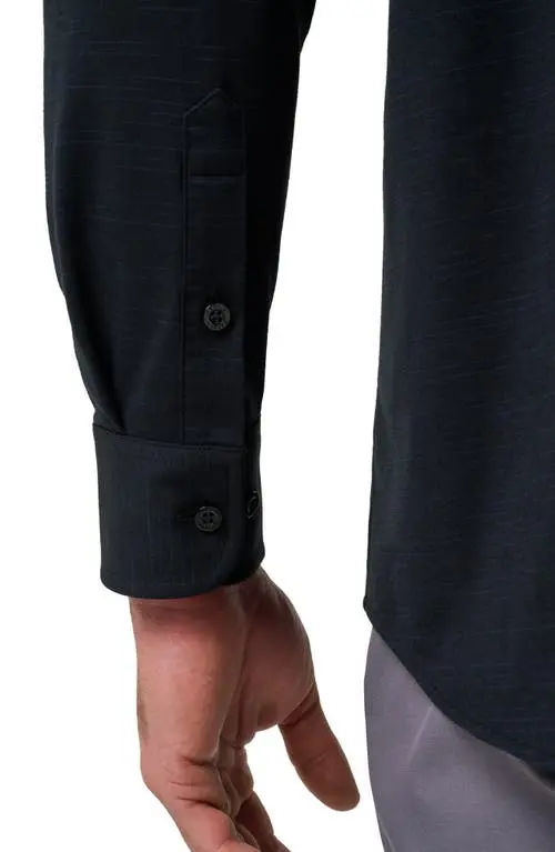 Travis Mathew The Heather Knit Button-up Shirt - Black
