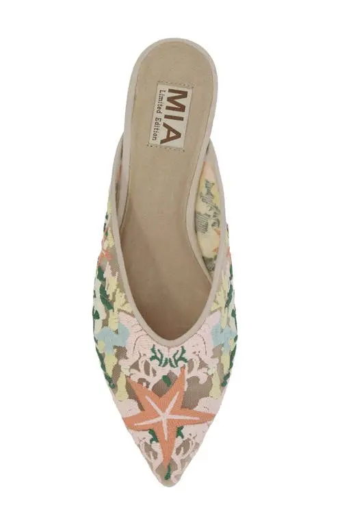 Mia Pointed Toe Embroidered Mule