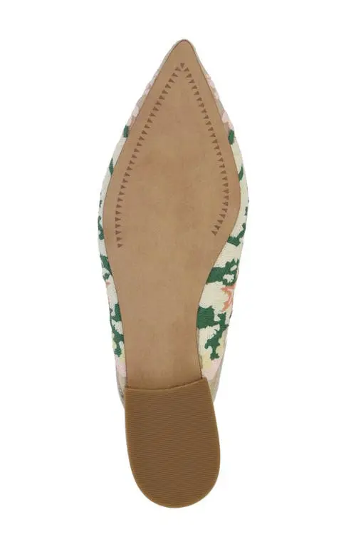 Mia Pointed Toe Embroidered Mule