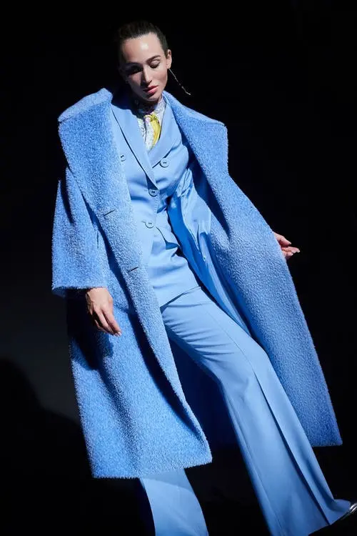 MAISON COMMON Long Alpaca Coat - Blue