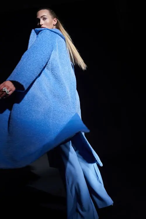 MAISON COMMON Long Alpaca Coat - Blue