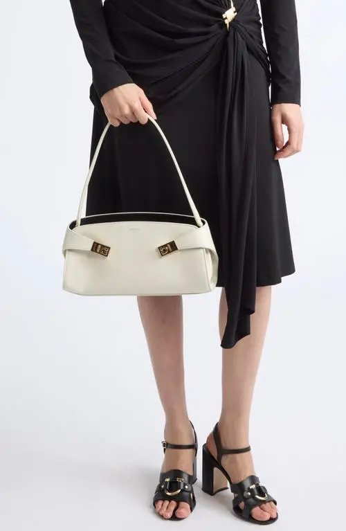 FERRAGAMO Hug East/west Leather Shoulder Bag - Mascarpone