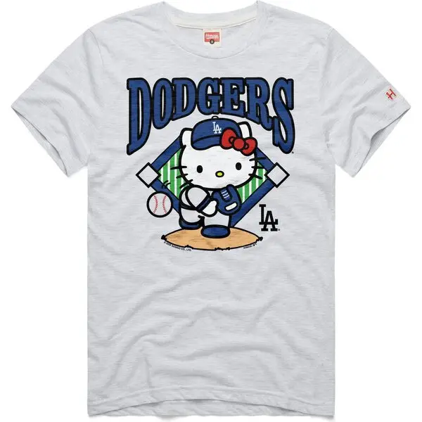 HOMAGE Los Angeles Dodgers Hello Kitty Tri-blend T-shirt - Ash