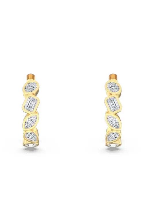 EVERLEE Multi-shape Bezel Lab Diamond Hoop Earrings In 14k