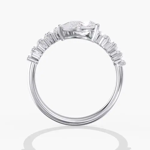 EVERLEE Pear Bypass Lab Diamond Ring In 14k