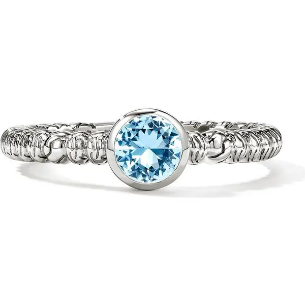 John Hardy Heishi Sterling Topaz Ring