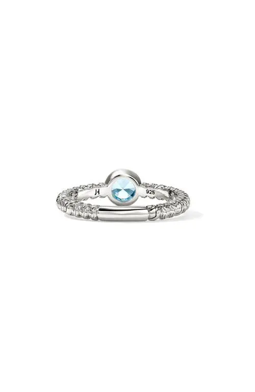 John Hardy Heishi Sterling Topaz Ring