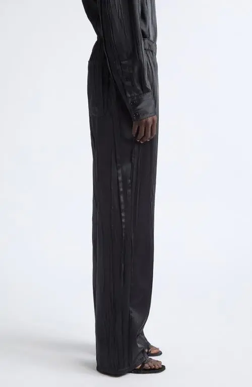 COURREGES Crinkled Satin Wide Leg Pants