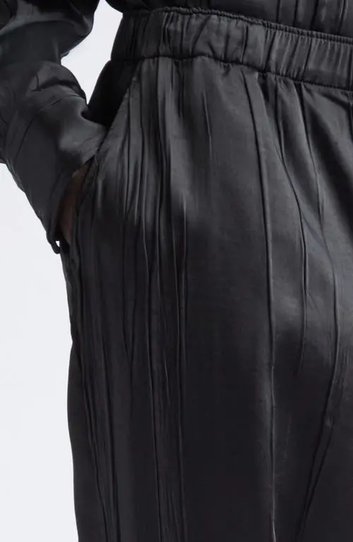 COURREGES Crinkled Satin Wide Leg Pants