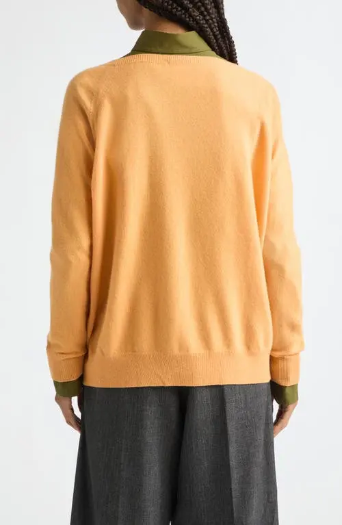 Plan C Deep V-neck Wool & Cashmere Sweater