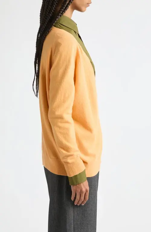 Plan C Deep V-neck Wool & Cashmere Sweater
