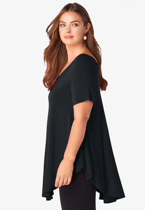 Roaman's Tunic Top - Black