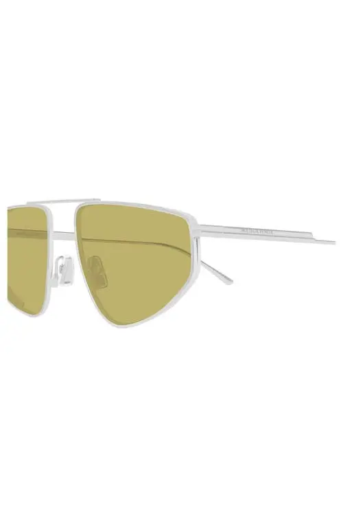 Bottega Veneta Geometric Aviator Sunglasses - Silver