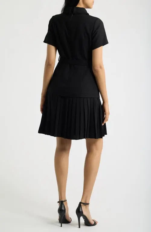 Tahari Mixed Media Shirtdress