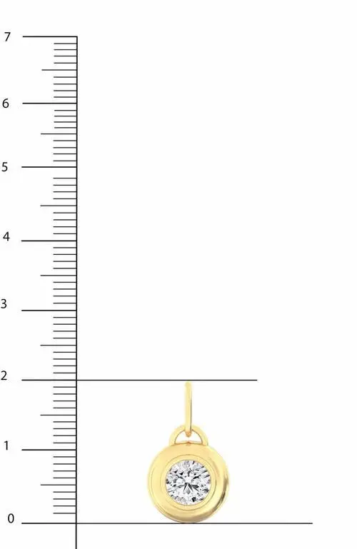EVERLEE Golden Domed Round Lab Diamond Charm In 14k