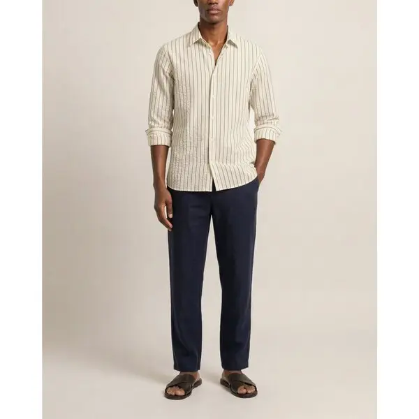 Orlebar Brown Justin Seersucker Cotton Stripe Shirt
