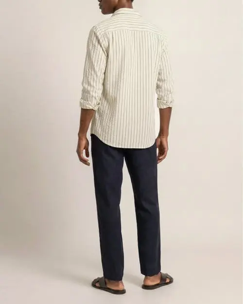Orlebar Brown Justin Seersucker Cotton Stripe Shirt