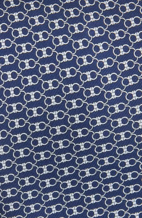 FERRAGAMO Zoe Gancini Print Silk Tie