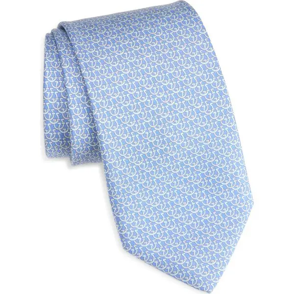 FERRAGAMO Cerchio Gancini Print Silk Tie