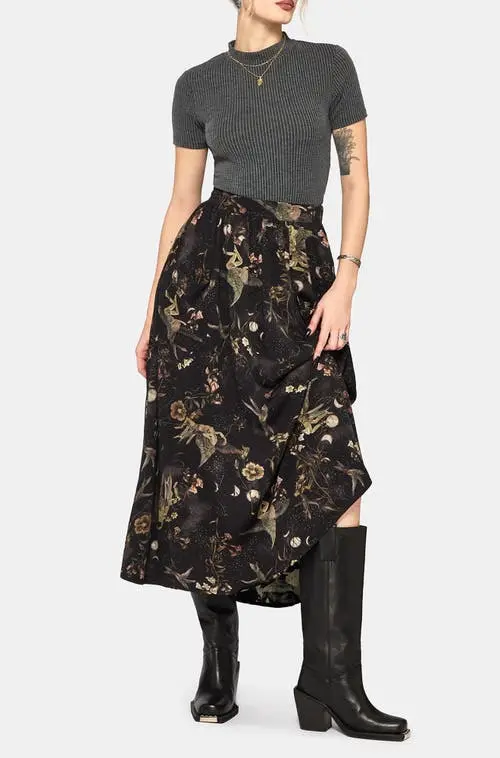 DISTURBIA Harpyiai Print Midaxi Skirt