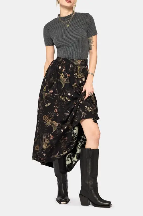 DISTURBIA Harpyiai Print Midaxi Skirt