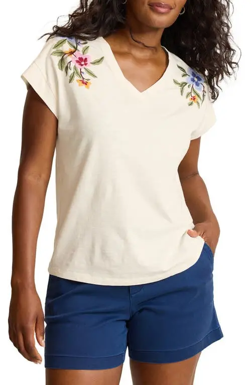 Tommy Bahama Ocean Petals Embroidered V-neck T-shirt