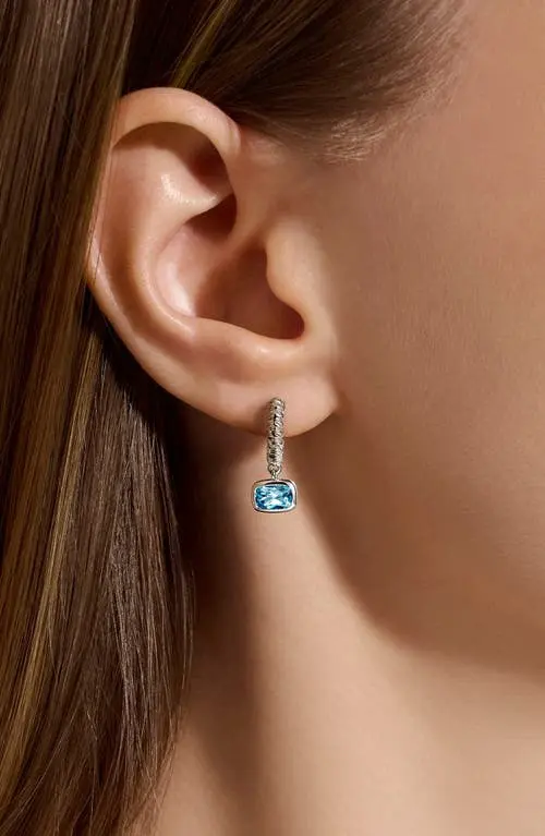 John Hardy Heishi Swiss Blue Topaz Drop Earrings