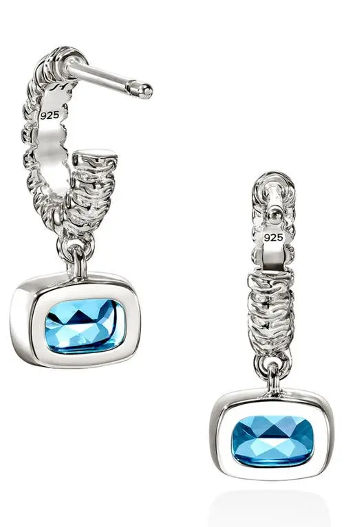 John Hardy Heishi Swiss Blue Topaz Drop Earrings